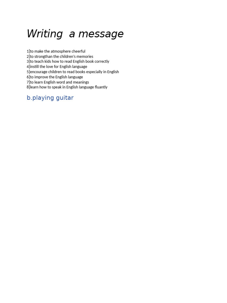 Writing A Message | PDF