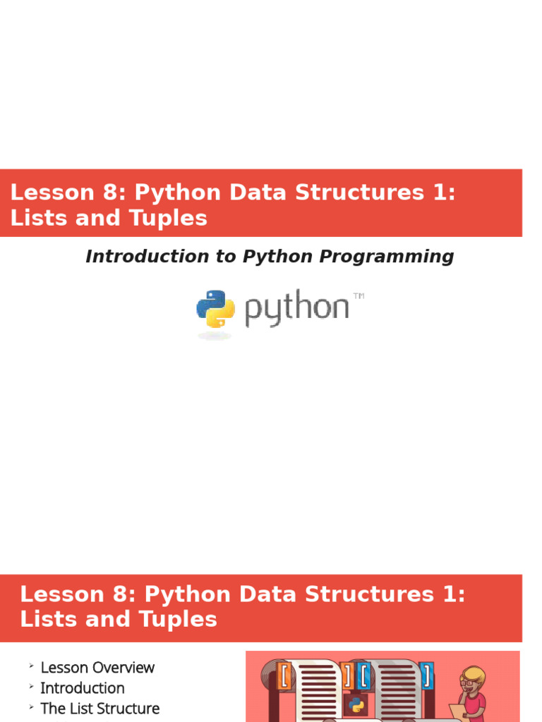 Lesson 8 Lists and Tuples | PDF | Computer Programming | Software Engineering