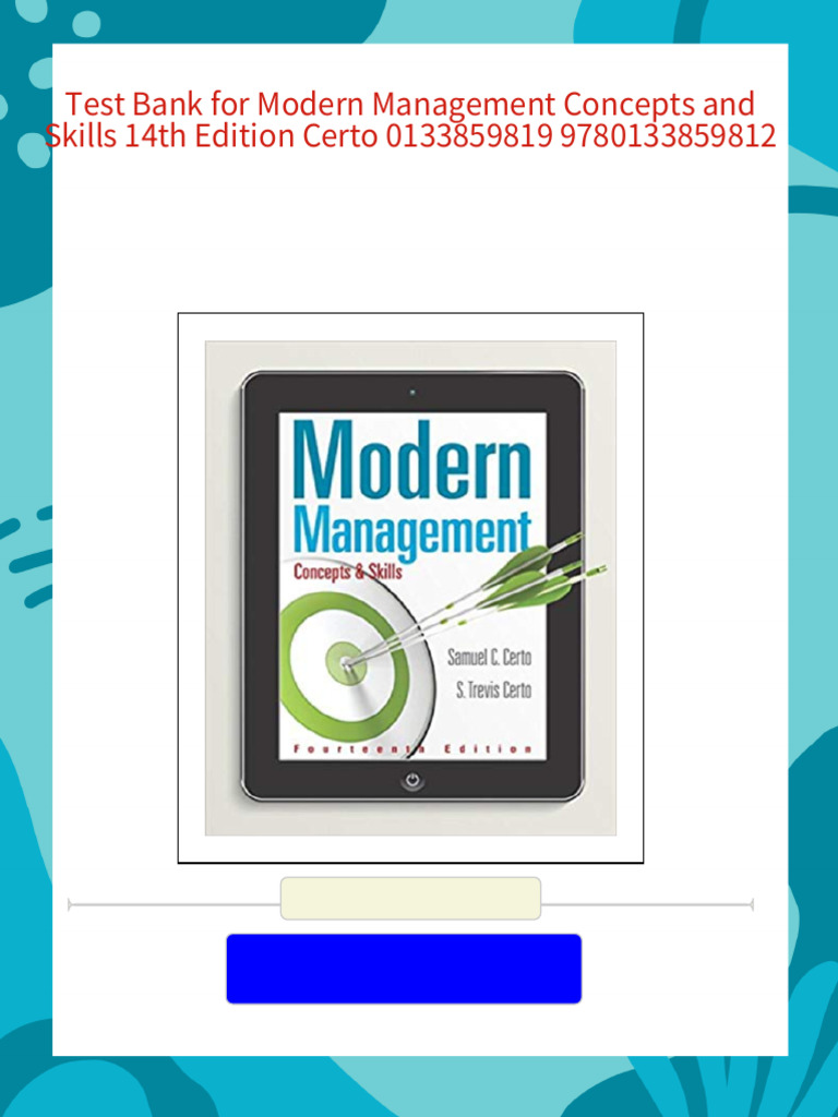 Instantly Download The Full Test Bank For Modern Management Concepts ...