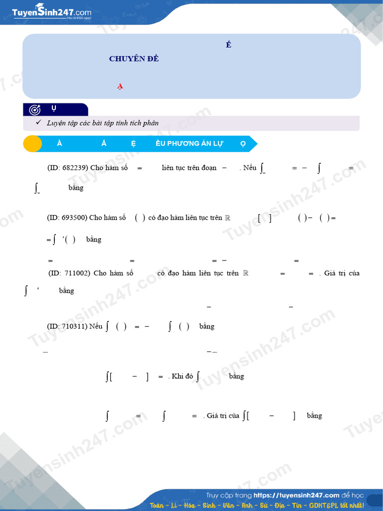 De Thi Btvn Tich Phan Tiet 2 1725346461 | PDF