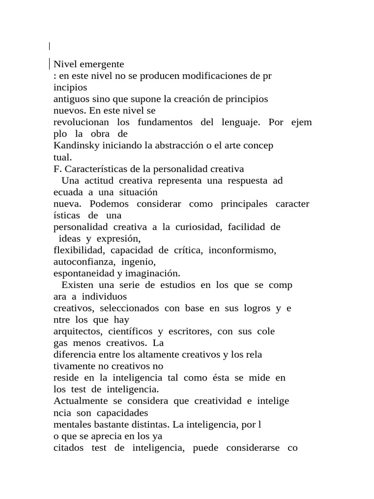 Nivel Emergente - Docxtema2 | PDF | Color | Creatividad
