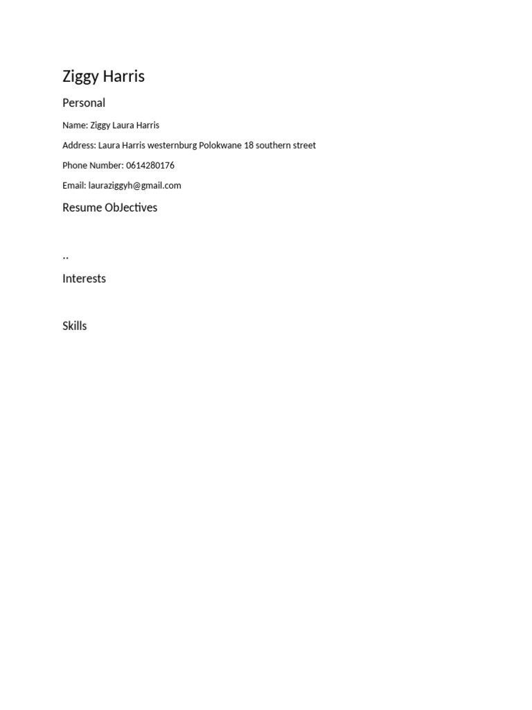Ziggy Harris Resume.1 | PDF