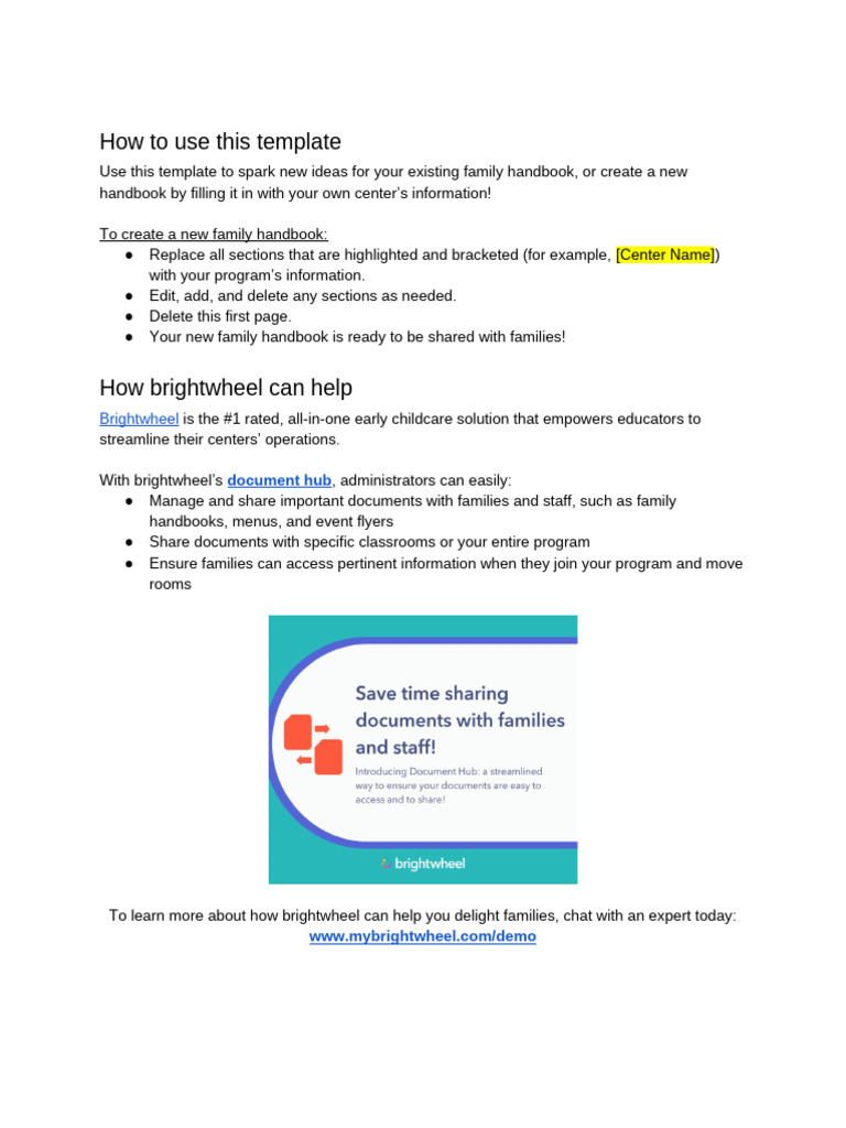 Family Handbook Template_Multi-Site Program_Exploration-Based ...