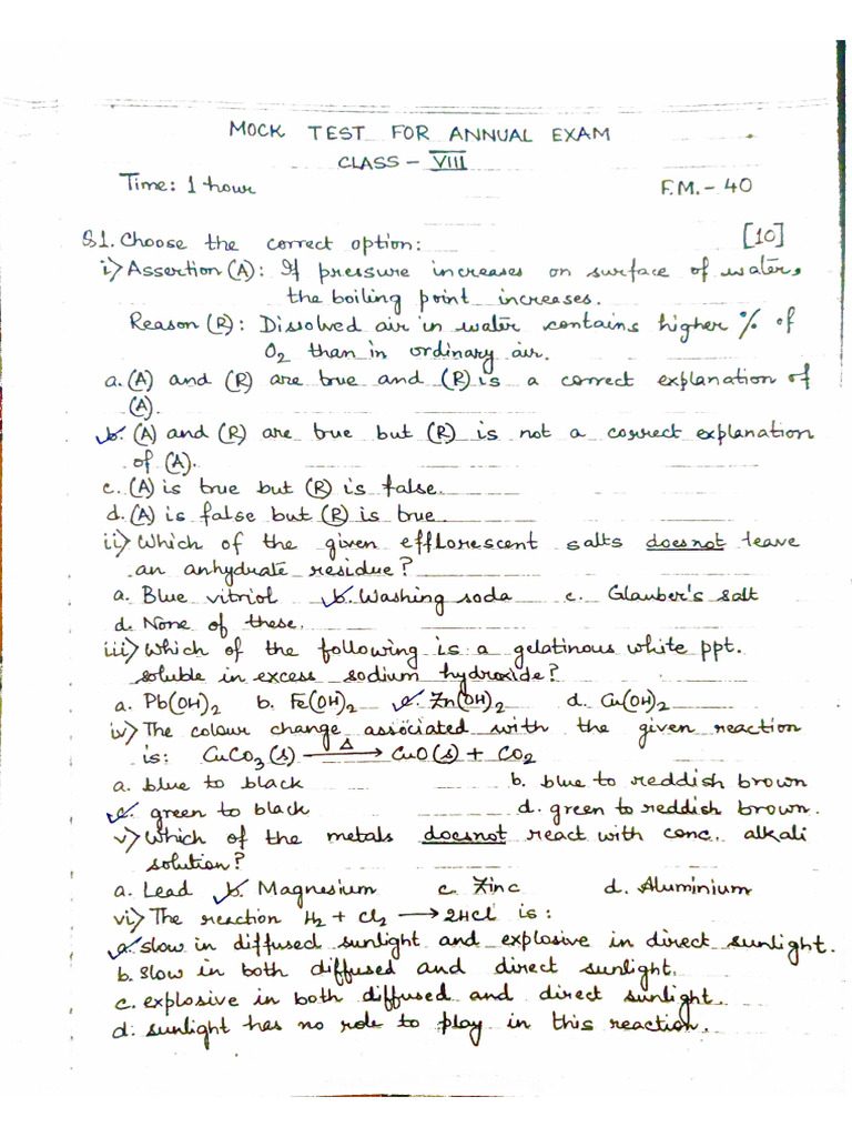 Question Paper With Answer Keys | PDF