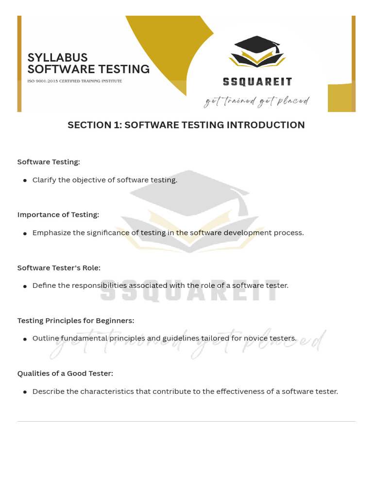 Ssquareit Syllabus-Fullstack Qa-1 | PDF | Method (Computer Programming) | Sql