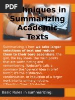 Lesson 3 Techniques in Summarizing Variety of Academic Text | PDF ...