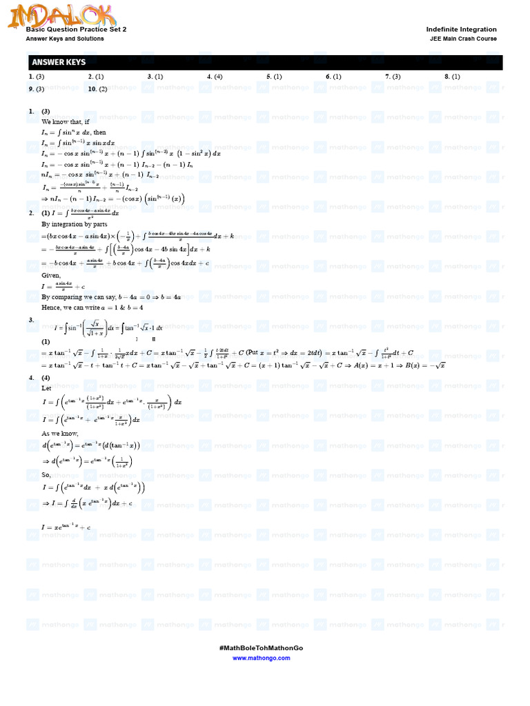 253 Sol - Practice Question Set 2 @IndAlok | PDF | Mathematics