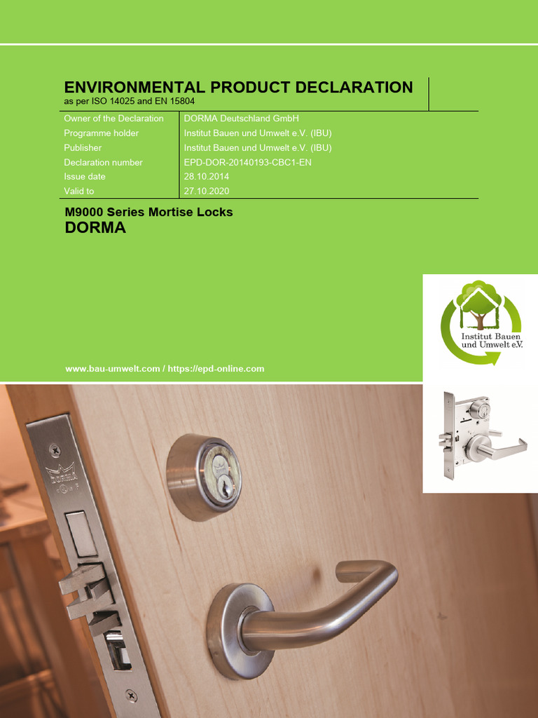 Epd m9000 Series Ansi Locks en | PDF | Waste