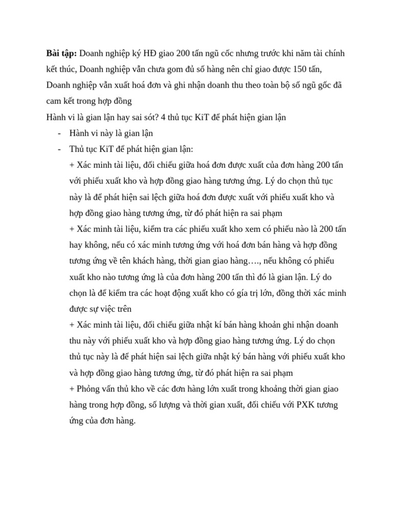 Bài Tập KTTC | PDF