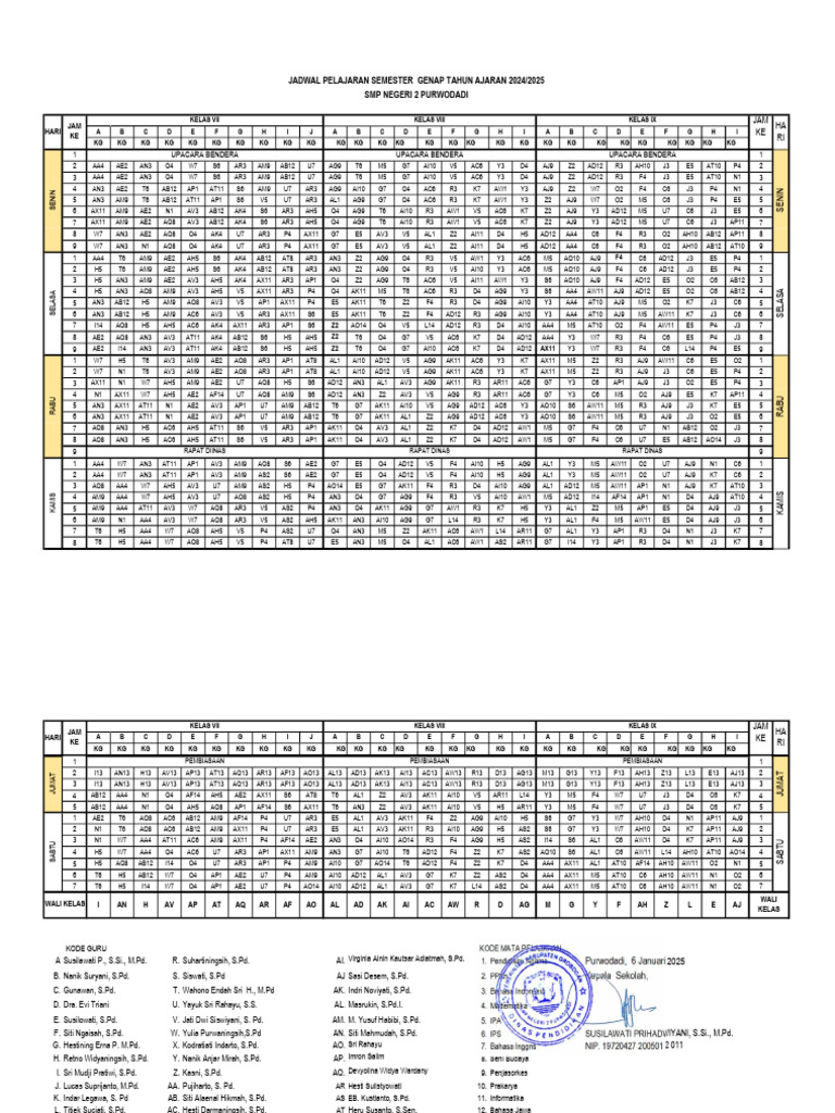 4. Jadwal Genap 2425 Final | PDF