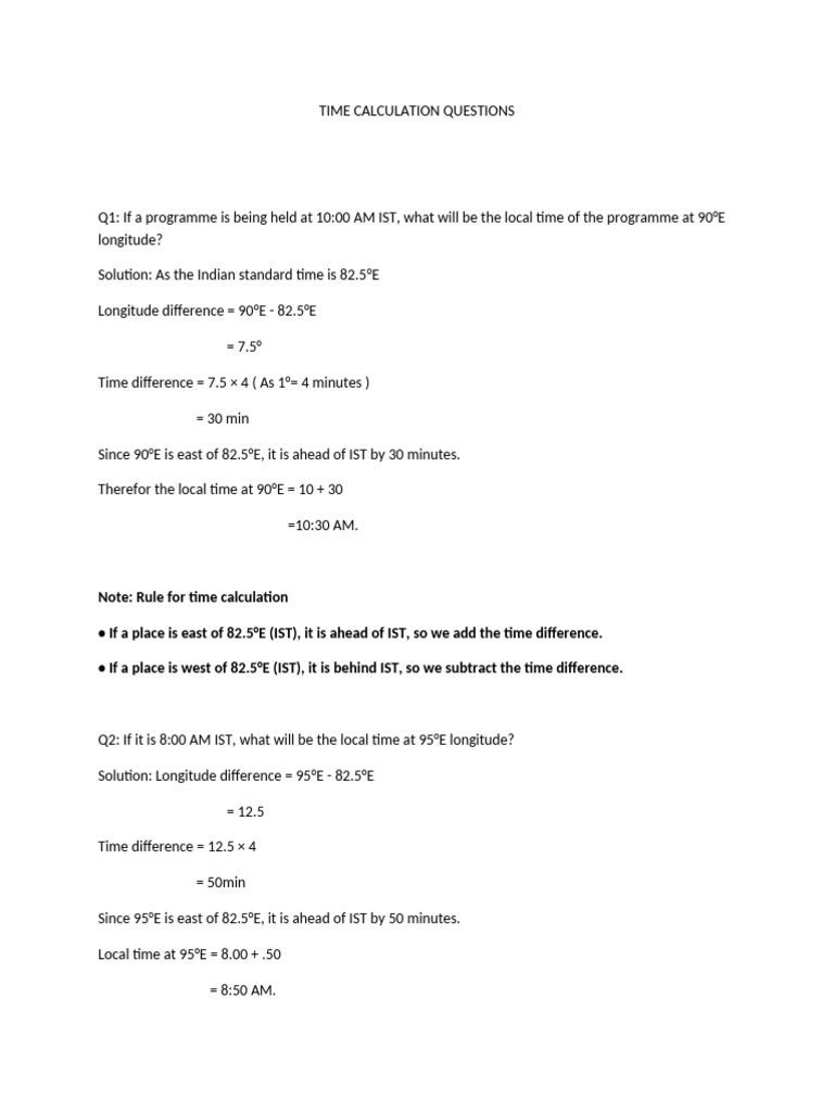 TIME CALCULATIO-WPS Office | PDF
