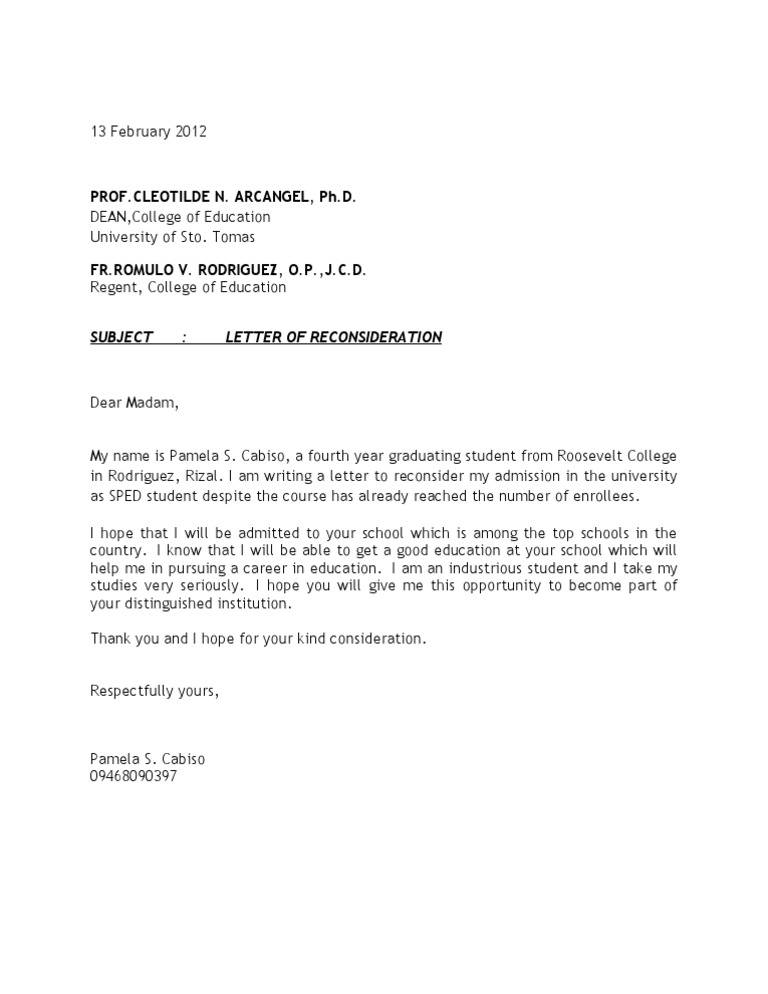 Letter Consideration | PDF | Universities And Colleges | Further Education