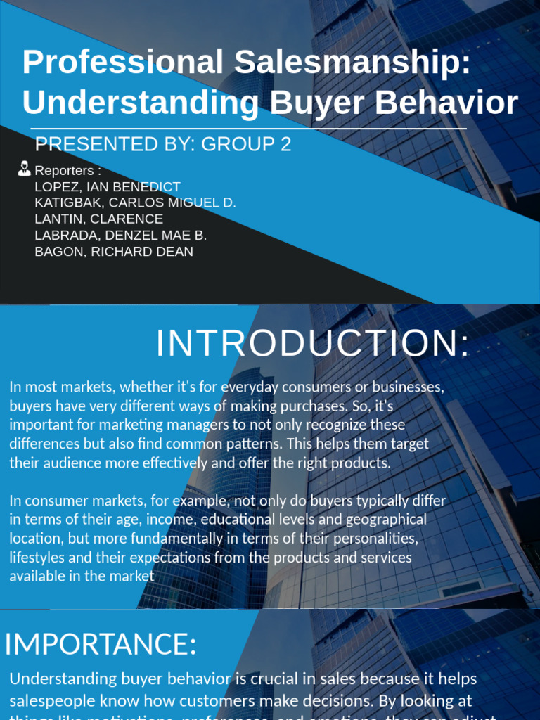 Understanding Buyer Behavior in Sales | PDF | Consumer Behaviour | Behavior
