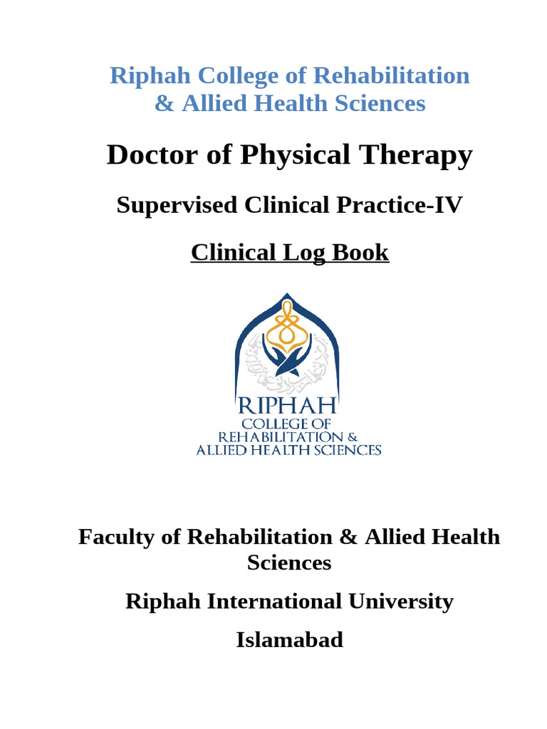 SCP IV Updated Clinical Log book | PDF | Arm | Physical Therapy