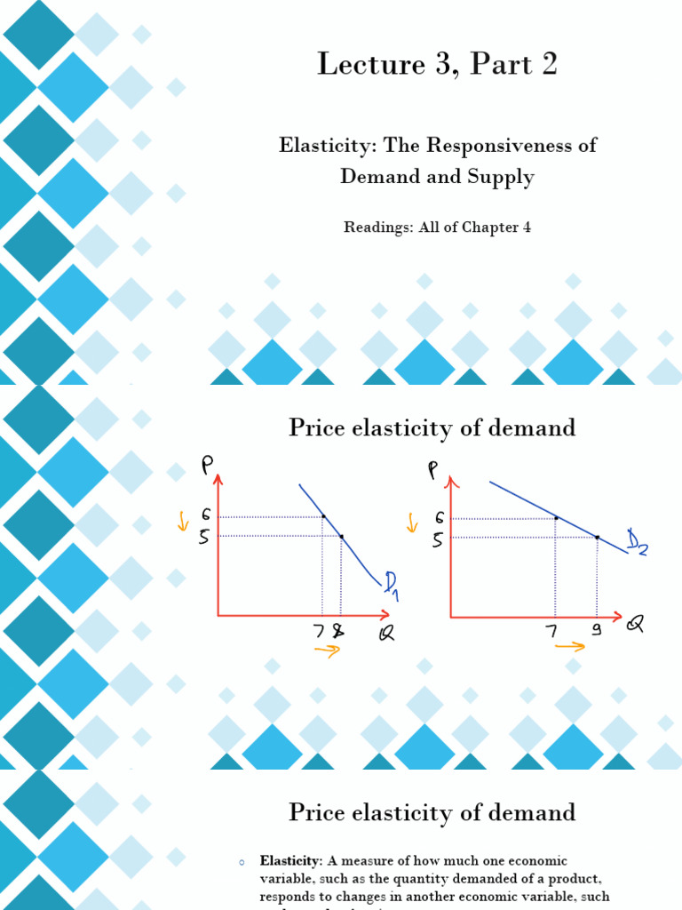 Lecture 3 Parts 2 and 3 | PDF | Elasticity (Economics) | Demand