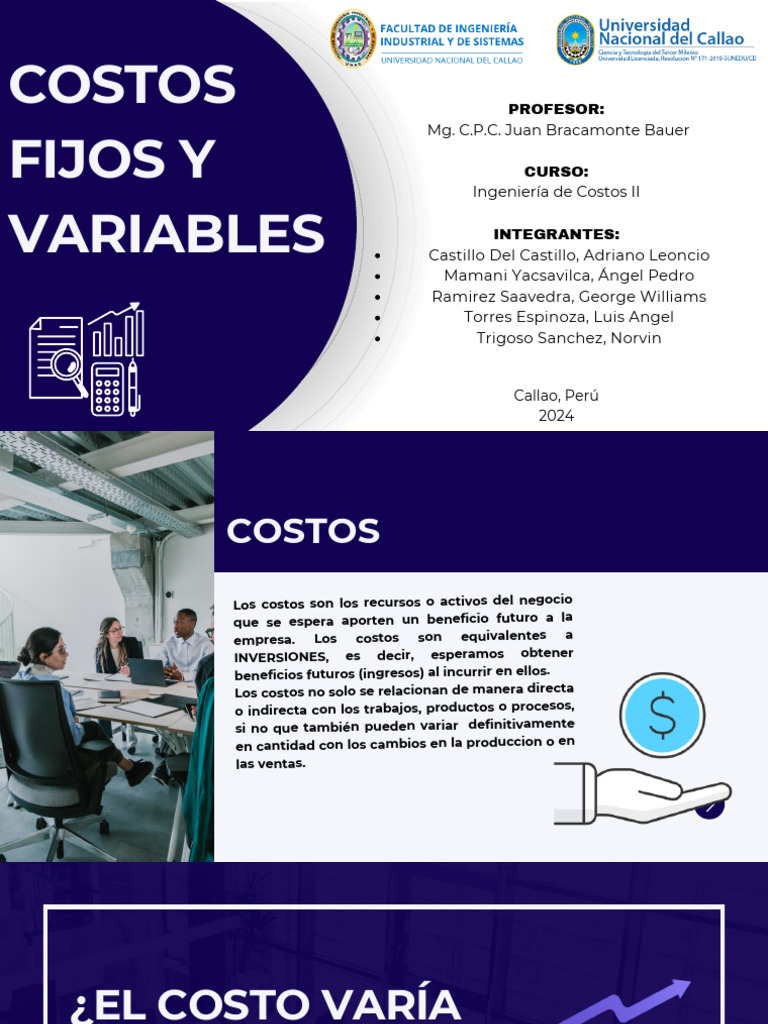 Presentacion-Costos Fijos y Variables | PDF | Costo | Business