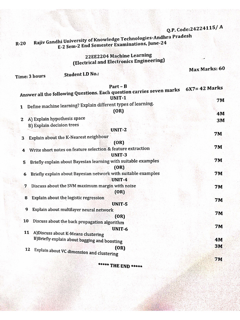 RGUKT Ongole E2 SEM2 SEM PAPERS | PDF
