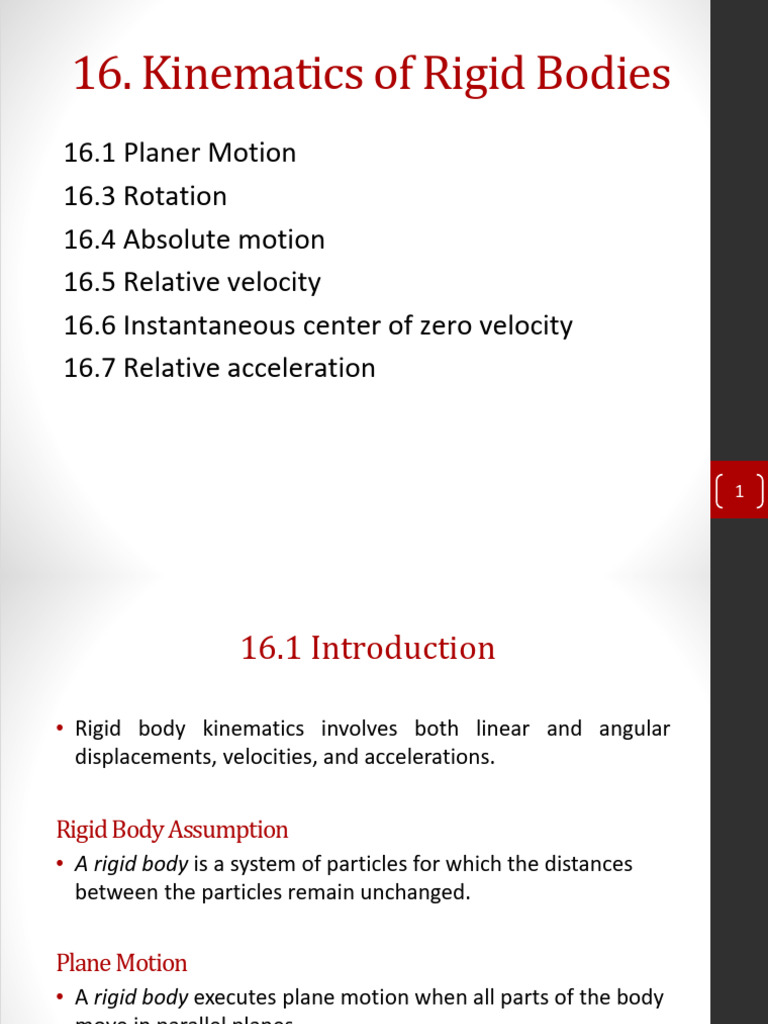 Ch 16 Kinematics of RigidBody | PDF | Rotation Around A Fixed Axis | Acceleration