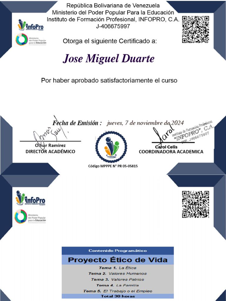 Certificado de Aprobacin Digital | PDF