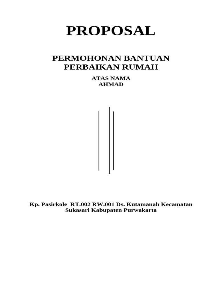 Proposal Rtlh Rw.001kuta 2015 | PDF