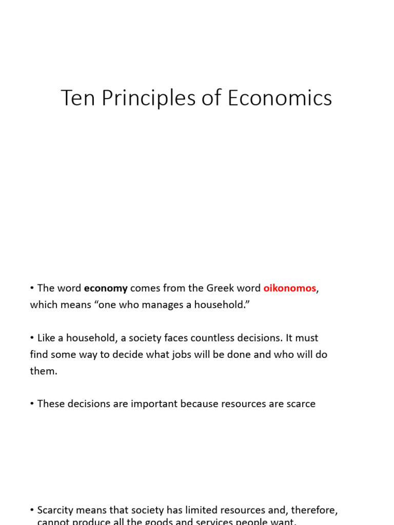 Ten Principles of Economics | PDF | Economics | Market (Economics)