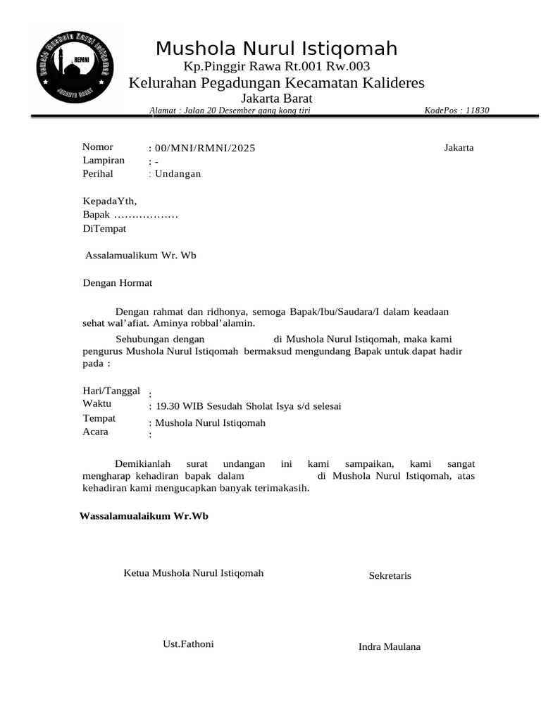 Kop Surat Undangan Remni | PDF