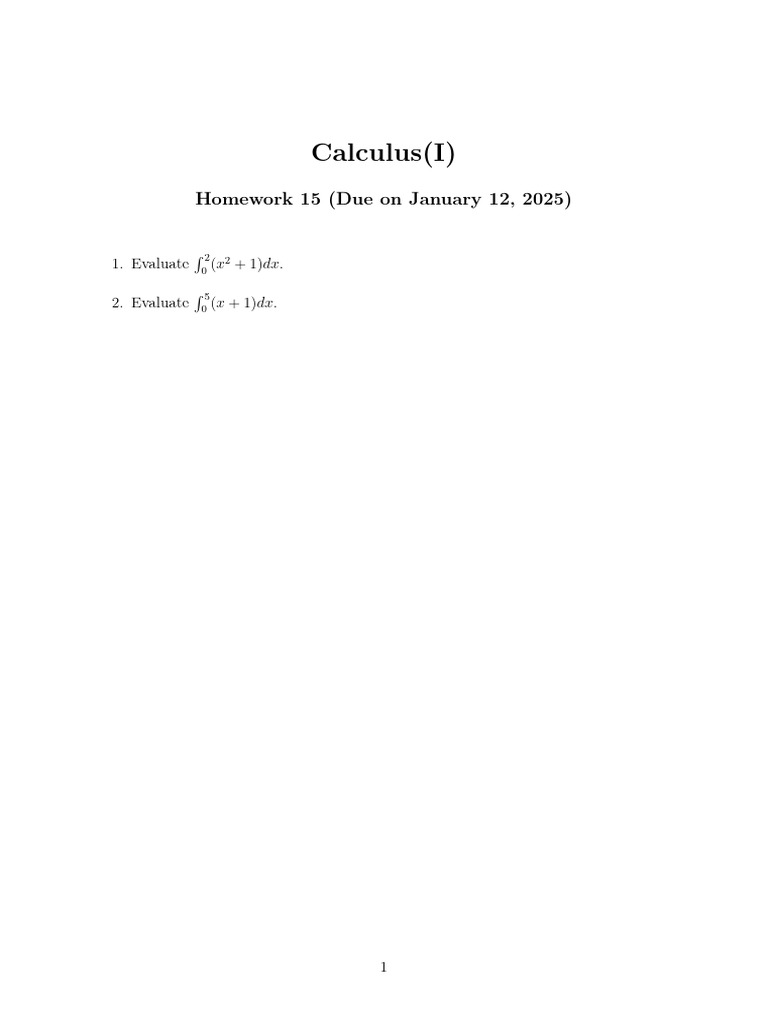 Calculus(I) HW15 | PDF