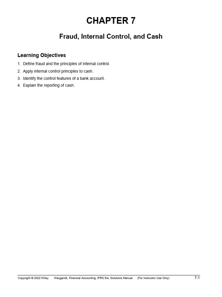 Ch07 Fraud - Internal Control - and Cash | PDF | Internal Control ...
