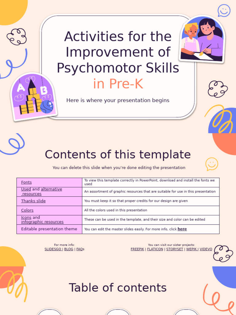 Activities for the Improvement of Psychomotor Skills in Pre-K by ...