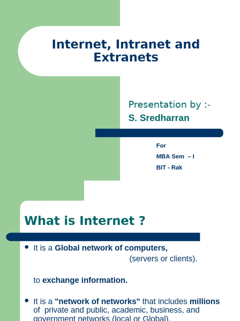 Internet Intranet Extranet | PDF | Computer Network | Internet