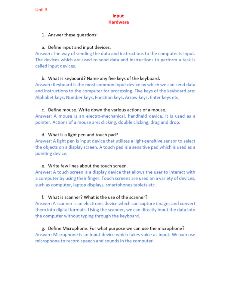 Understanding Input Devices in Computing | PDF