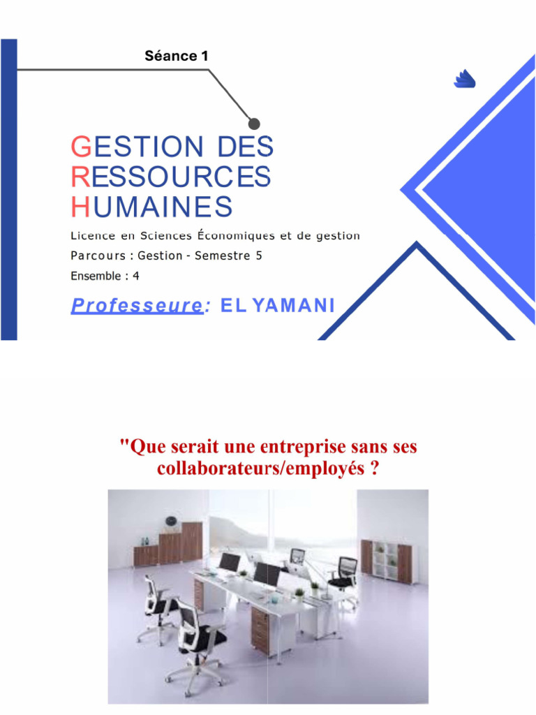 GRH S5 Pr EL YAMANI Séance 1 Ensemble 4 PDF | PDF