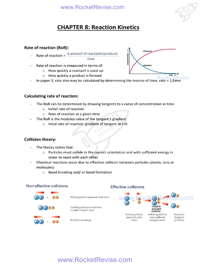 Ch8 Reaction Kinetics | PDF