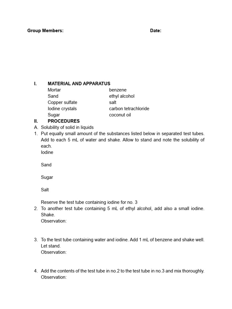 INORGANIC LAB ACTIVITY 6 - Solutions | PDF | Solubility | Water