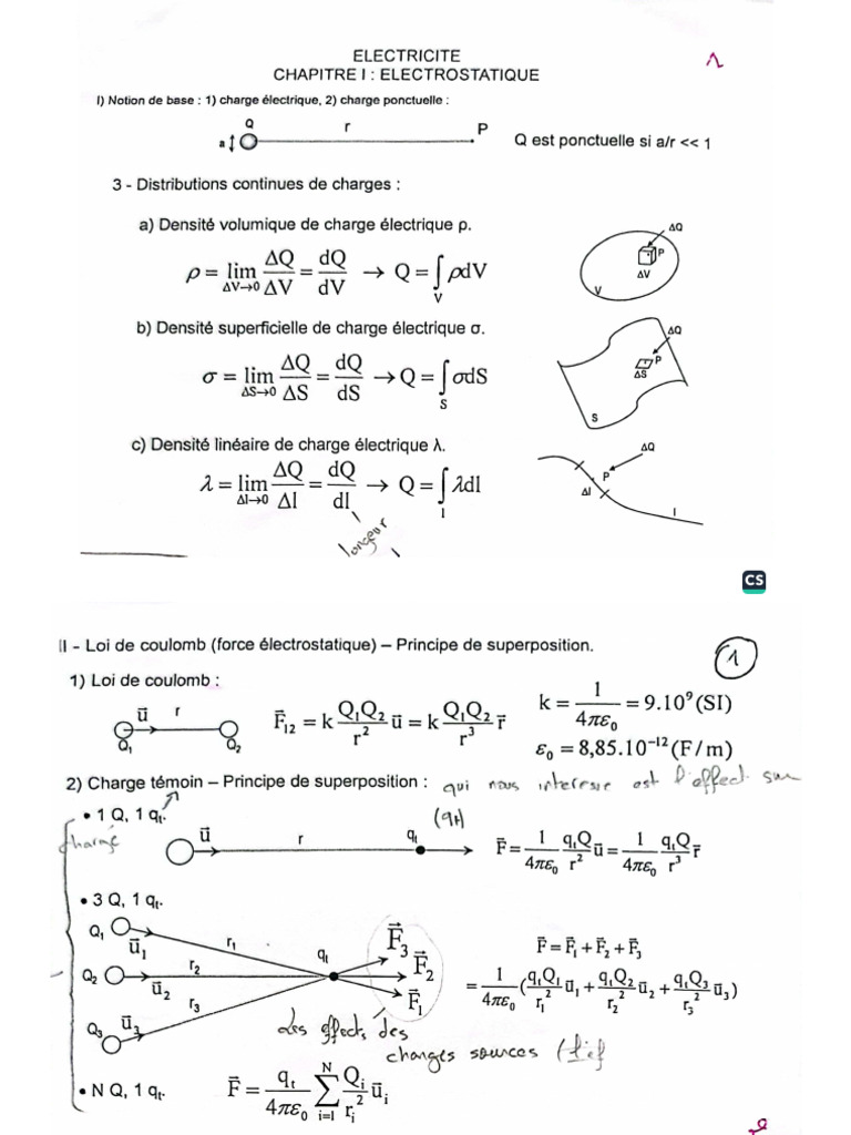 Cour&exercice (Électrostatique) | PDF