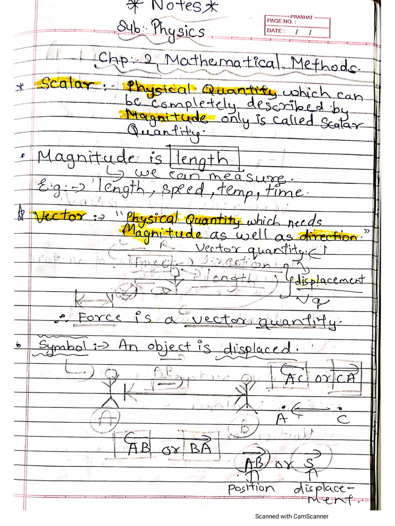 Physics L.2 Mathematical Methods Notes PDF | PDF