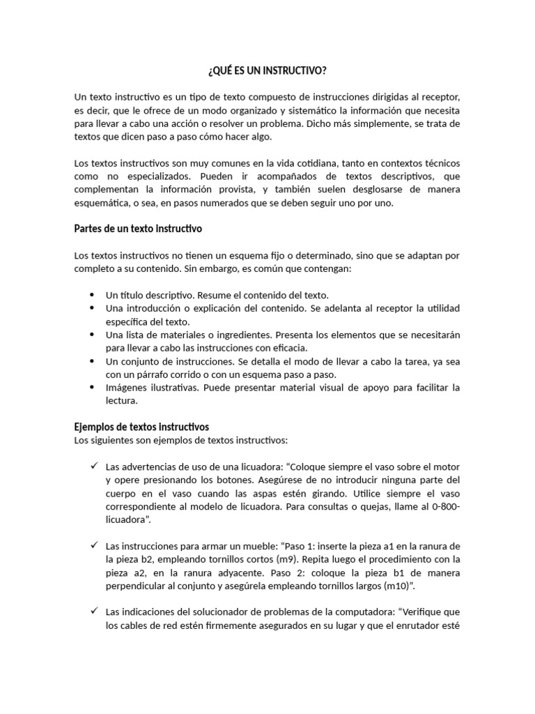 QUÉ ES UN INSTRUCTIVO | PDF