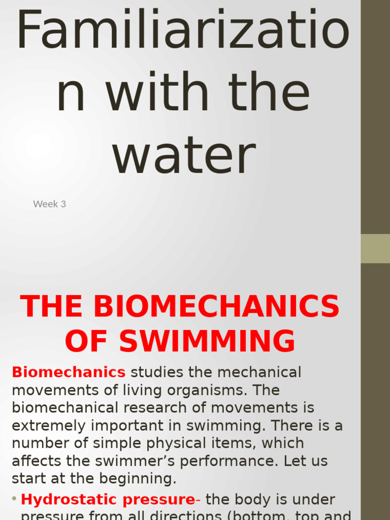 PE 4 L3 Familiarization With The Water | PDF | Drag (Physics) | Vortices