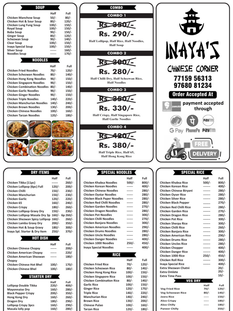 Inaya Chinese Corner-2 | PDF | Chinese Cuisine | Soup