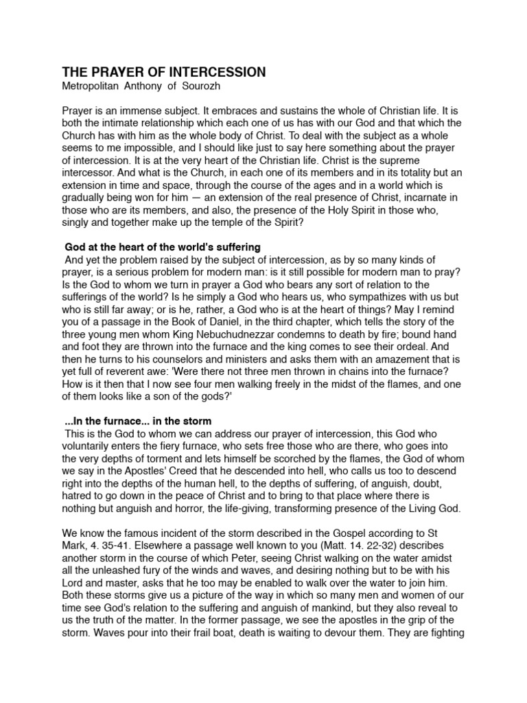 Bloom-PRAYER OF INTERCESSION | PDF | Jesus | Baptism