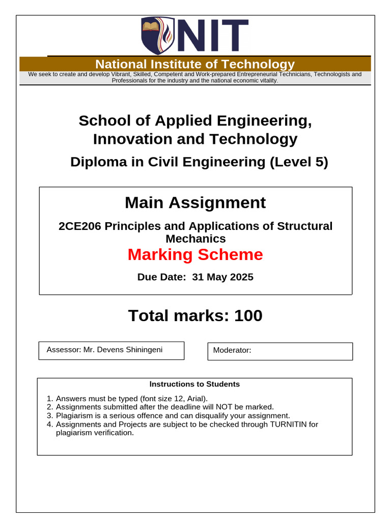 Civil Engineering Assignment Guidelines | PDF