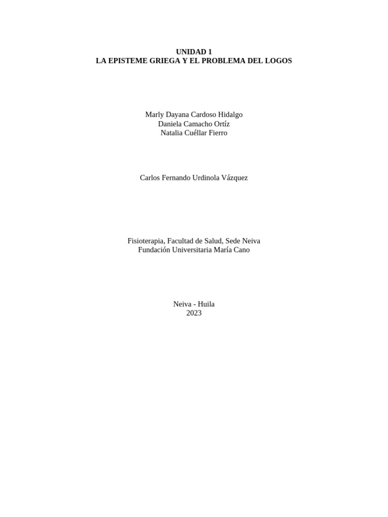 GUIA 1, Taller Del Mito Al Logos - Epistemología | PDF | Platón ...