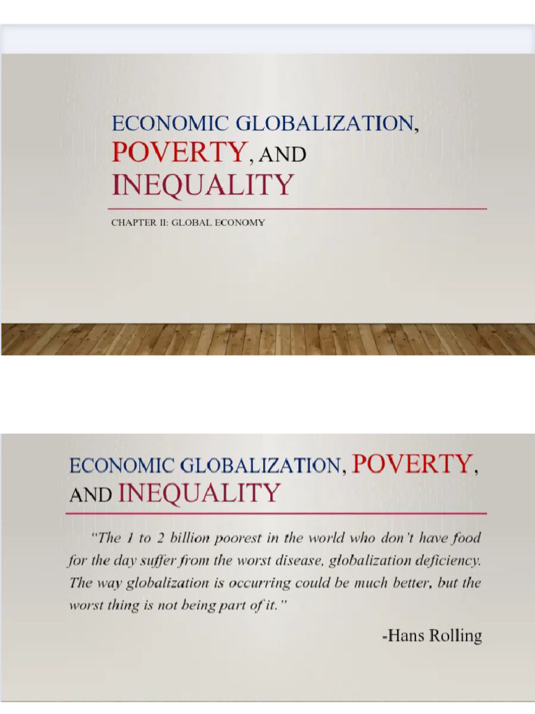 Economic Globalization and Poverty and Inequality | PDF