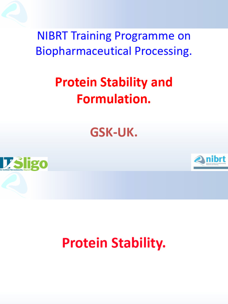 GSK Product Stability - | PDF | Proteins | Protein Folding