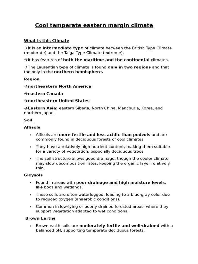 Cool Temperate Eastern Margin Climate | PDF