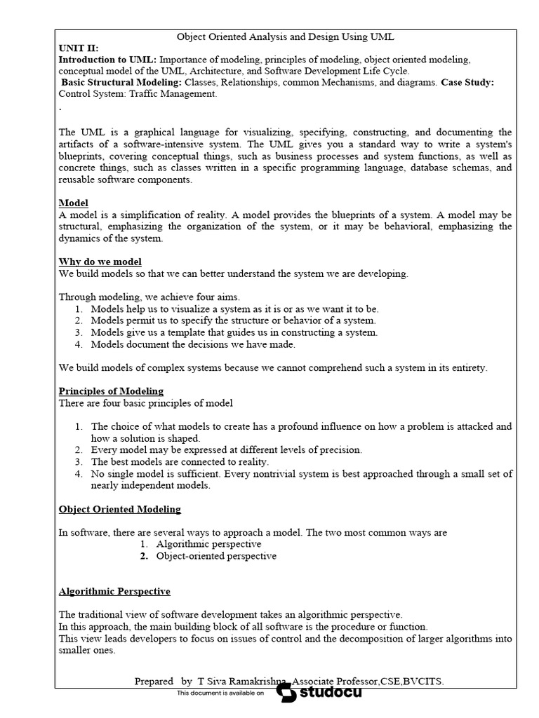Ooad Unit-2 | PDF | Class (Computer Programming) | Unified Modeling Language
