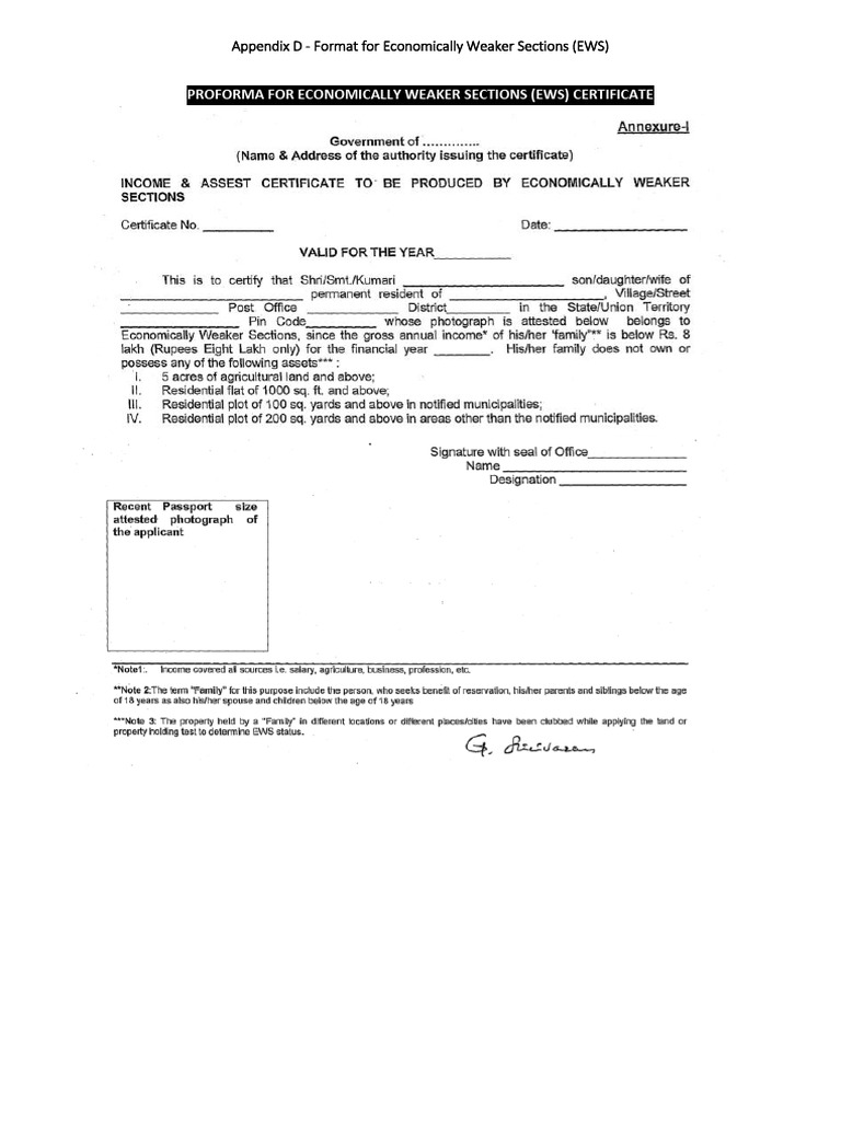 EWS Certificate Format Guide | PDF