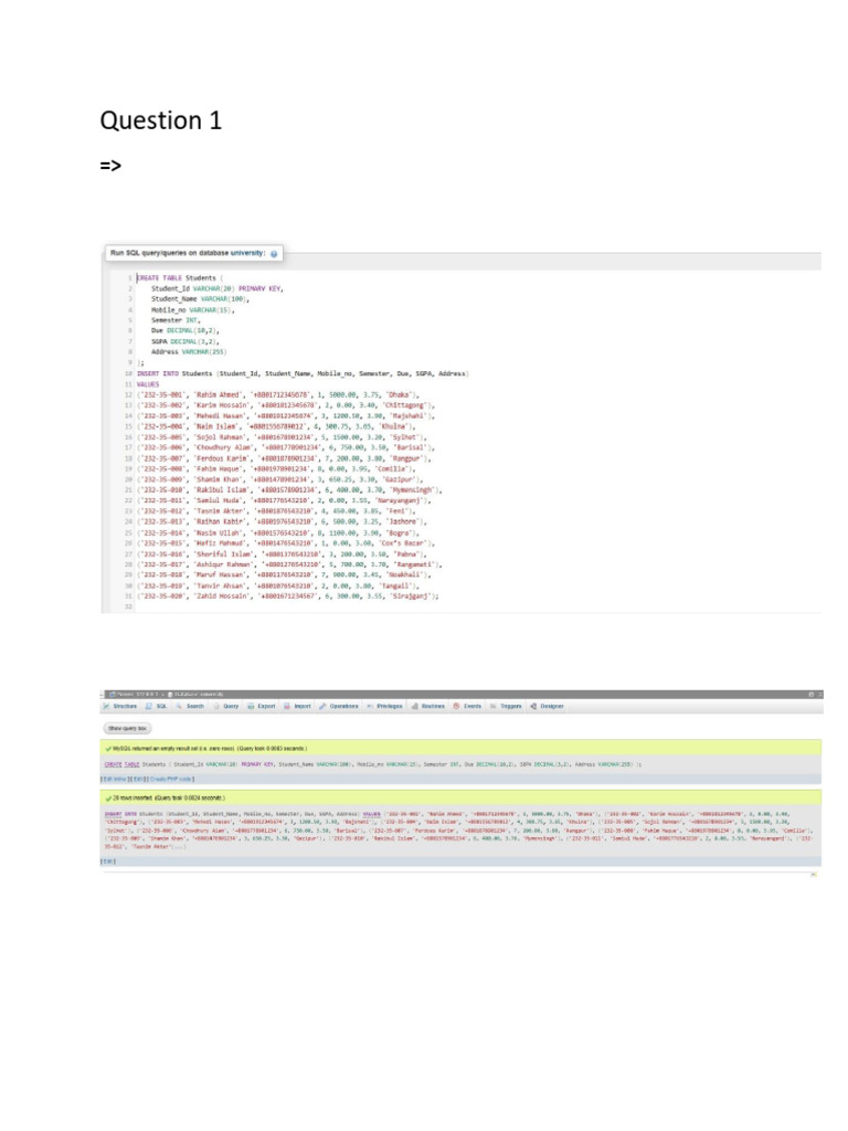 Database Lab SQL | PDF