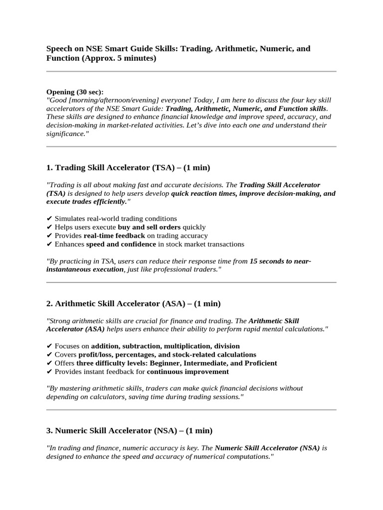 NSE Smart Guide: Boost Your Trading Skills | PDF | Arithmetic | Learning