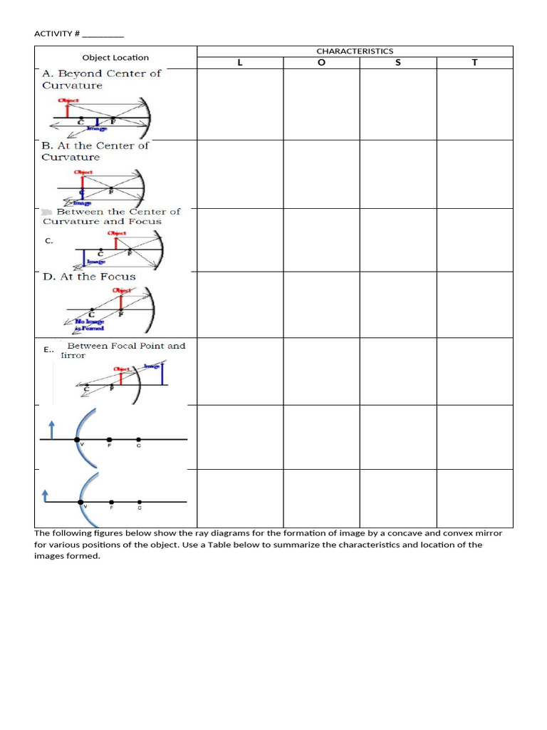 ACTIVITY Curved Mirrors | PDF
